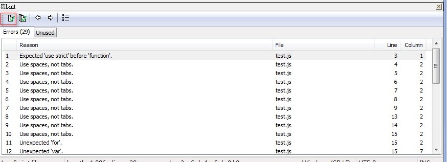 Java程式教學甘仔店: Notepad++ Plugins JSLint for Javascript