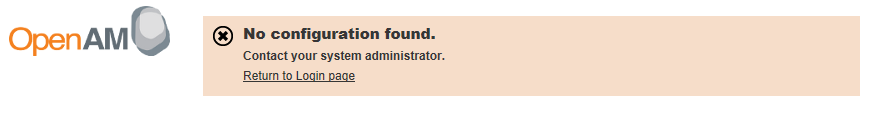 Azlabs Openam No Configuration Found