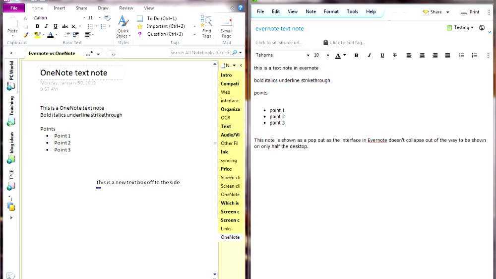 Comparison of notetaking software