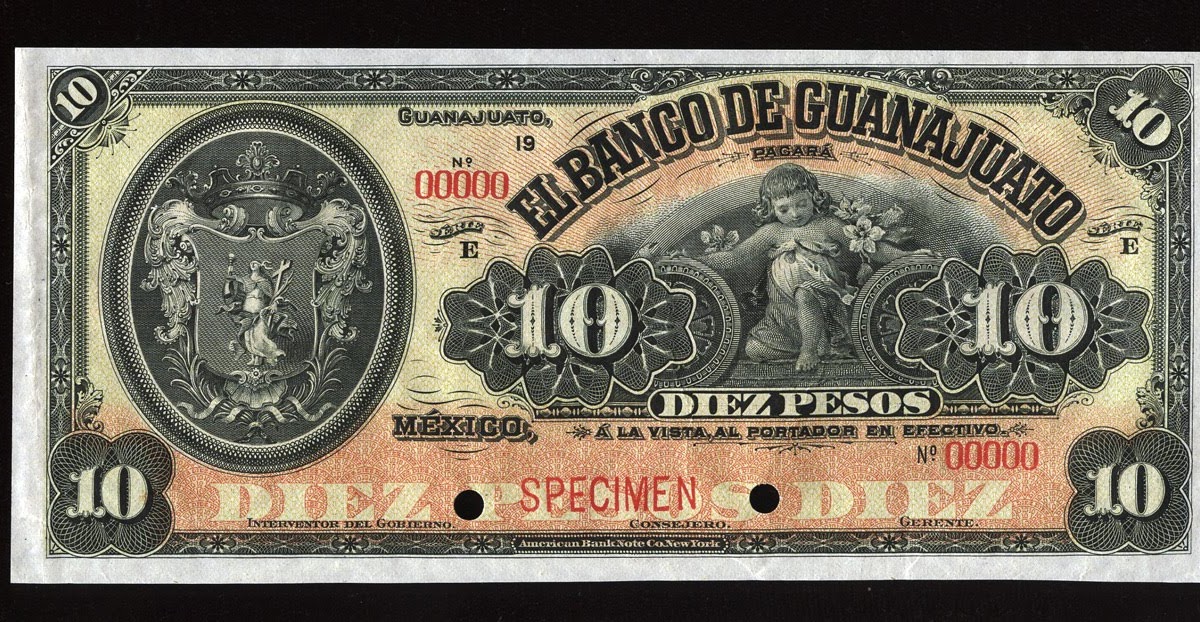 Mexico banknotes 10 Pesos banknote, El Banco de Guanajuato|World ...