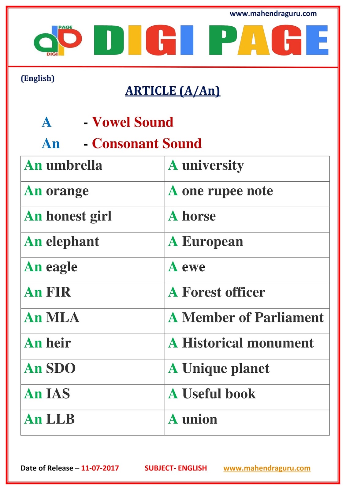 DP | Articles | 11 - July - 17