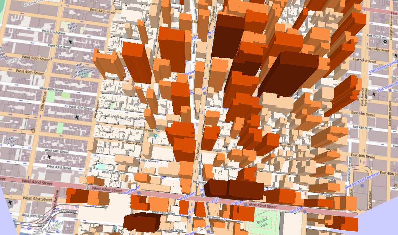 Open Source GIS Blog: 3D Visualization of Manhattan using QGIS Plugin