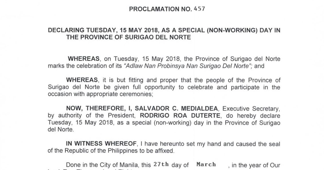 Philippine Holidays: Special (Non-Working) Day in the Province of ...