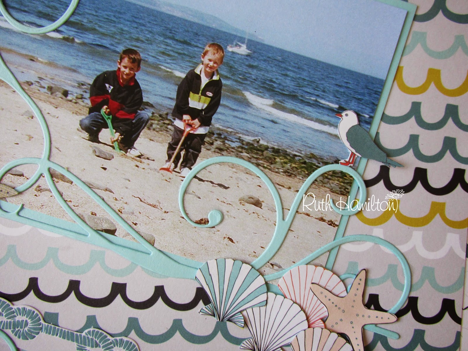 A Passion For Cards: Beach themed Scrapbook page