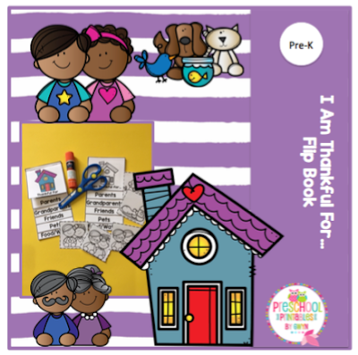 Flip Book- I am thankful for.. ~ Preschool Printables