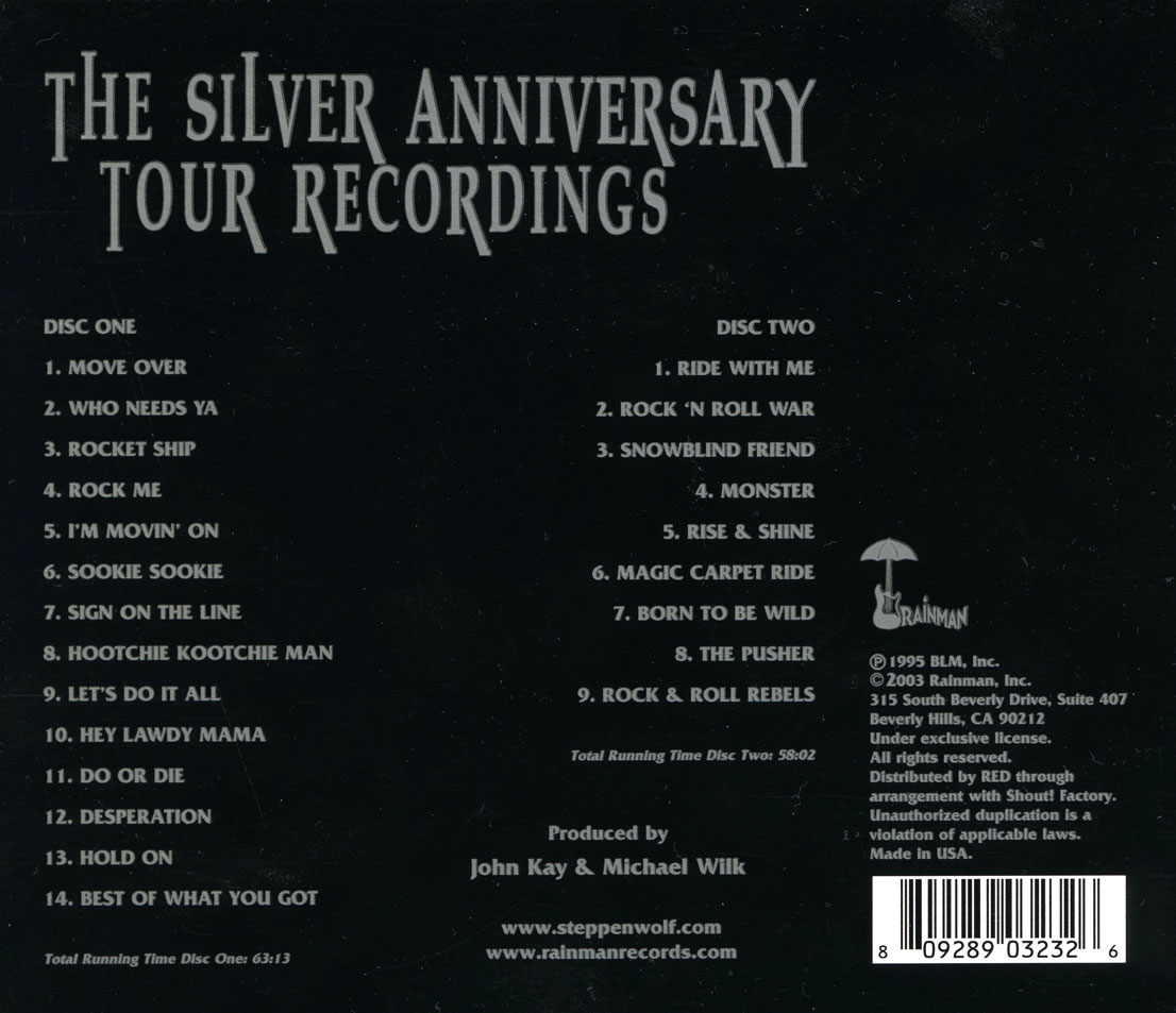 "Som Mutante": John Kay and Steppenwolf "Live at 25: Silver Anniversary"
