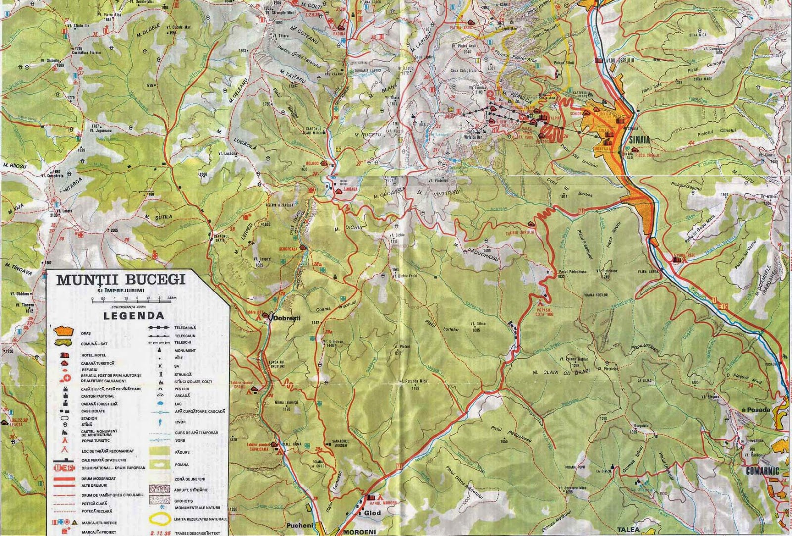 Harta Trasee Montane: Harti turistice trasee montane Romania