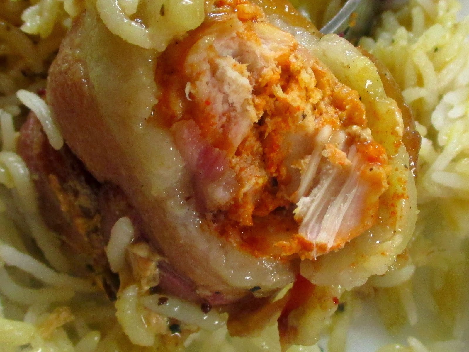 For the Love of Food : Bacon wrapped chicken in burnt mango mustard sauce