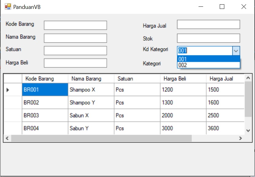 MEMBUAT COMBOBOX / DROPDOWN YANG TERHUBUNG DATABASE - Panduan Visual Studio