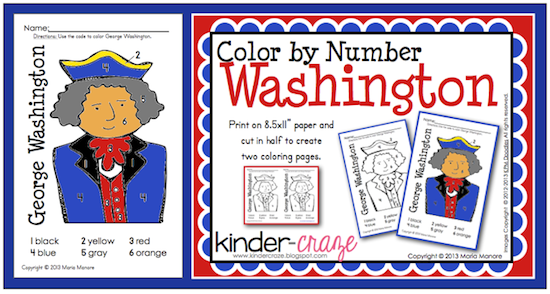 Classroom Freebies Too: Color by Number Washington