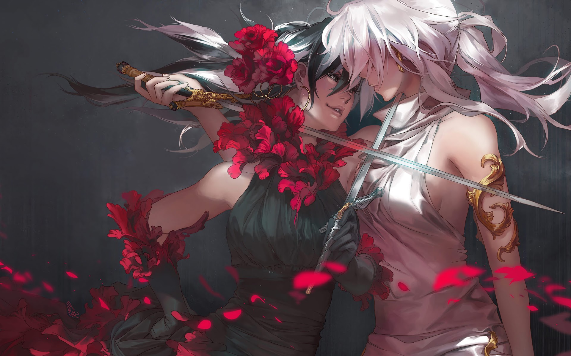 Anime, Girls, Sword, Battle, Fantasy, 4K, 3840x2160, #35 Wallpaper PC ...