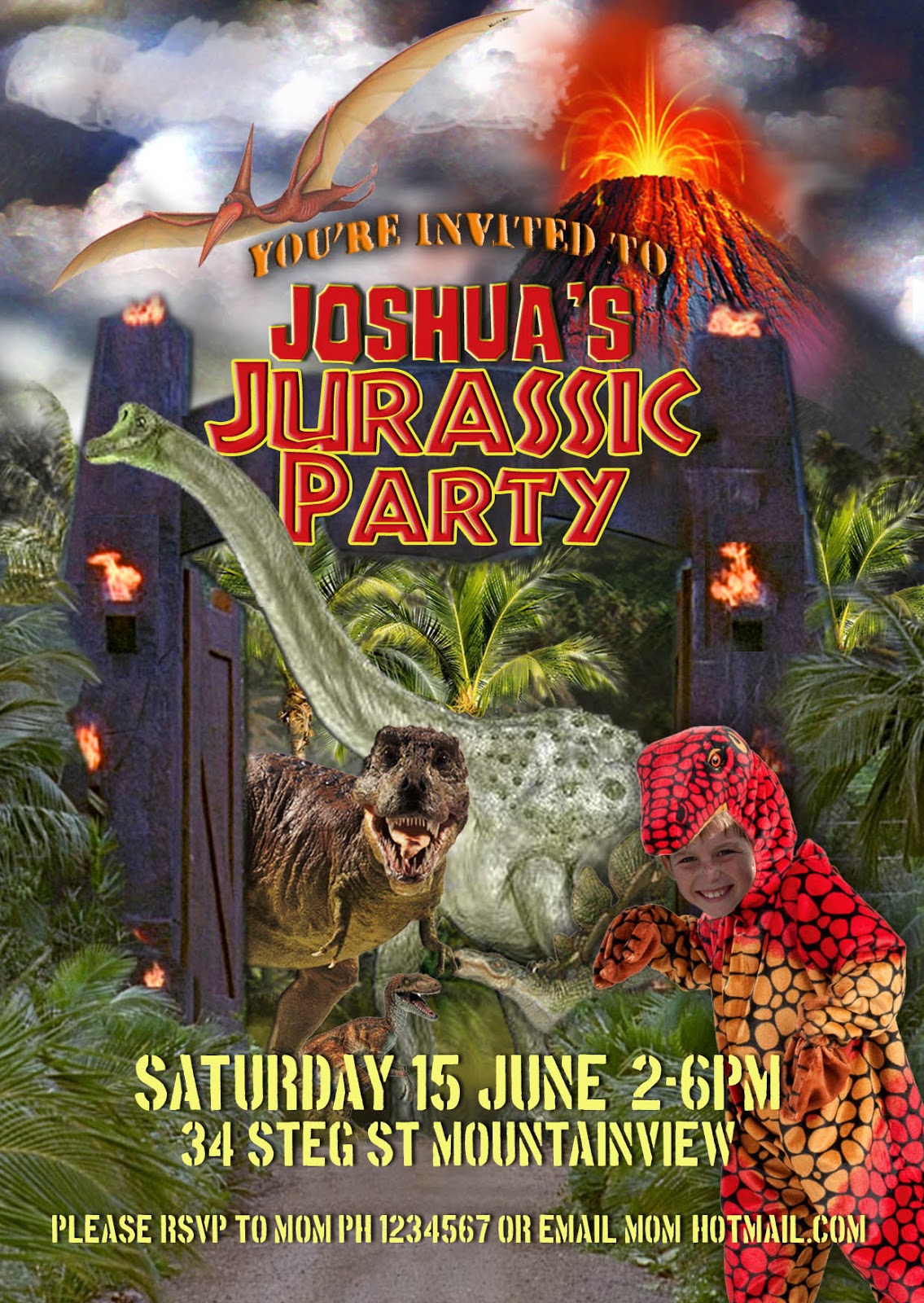 FREE Kids Party Invitations: Dinosaur Invitation