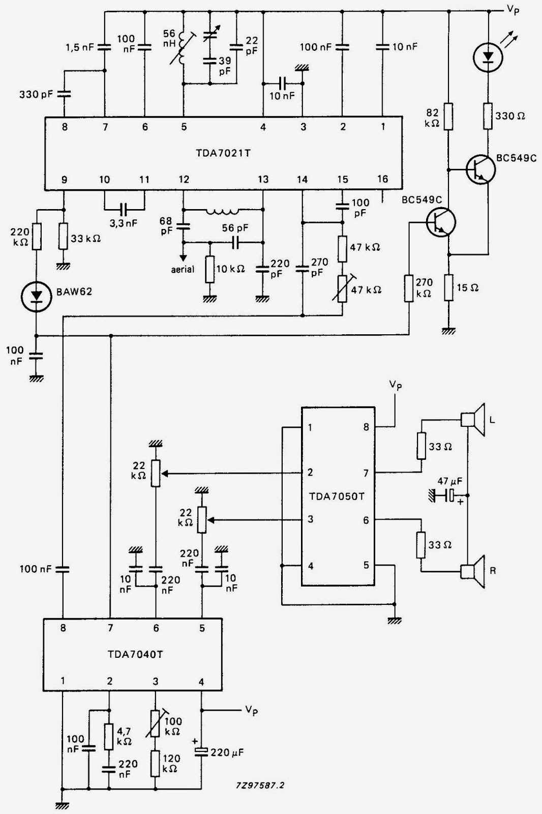 Skema Rangkaian Receiver FM Stereo | Rangkaian Elektronika Dasar