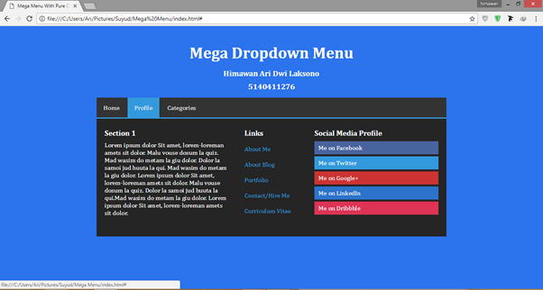 Mega Menu Dropdown dengan CSS ~ Go Technology