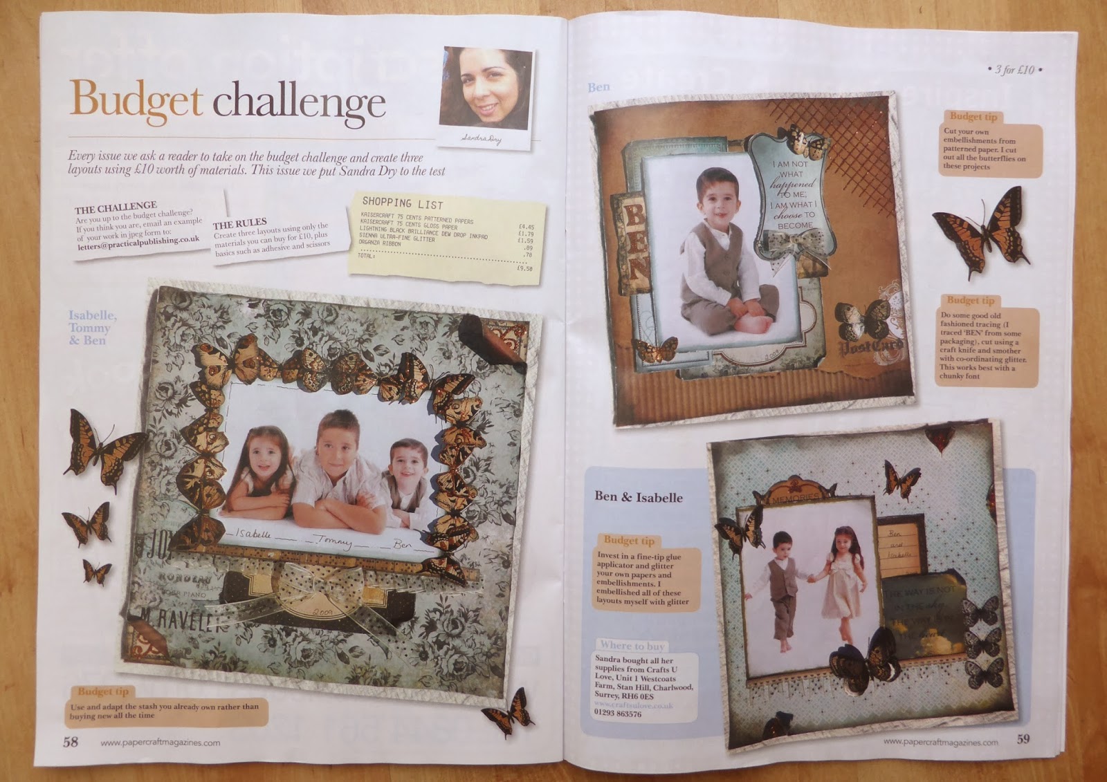 Sandra Dry Designs: Three layouts published in this months Scrapbook ...