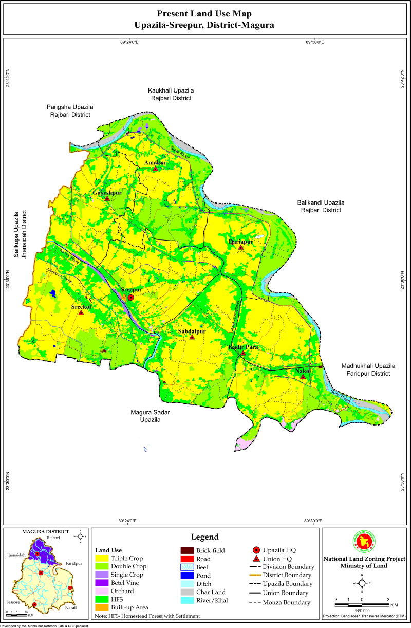 Mouza & Land Use Maps of Sreepur Upazila, Magura, Bangladesh - Tourism ...