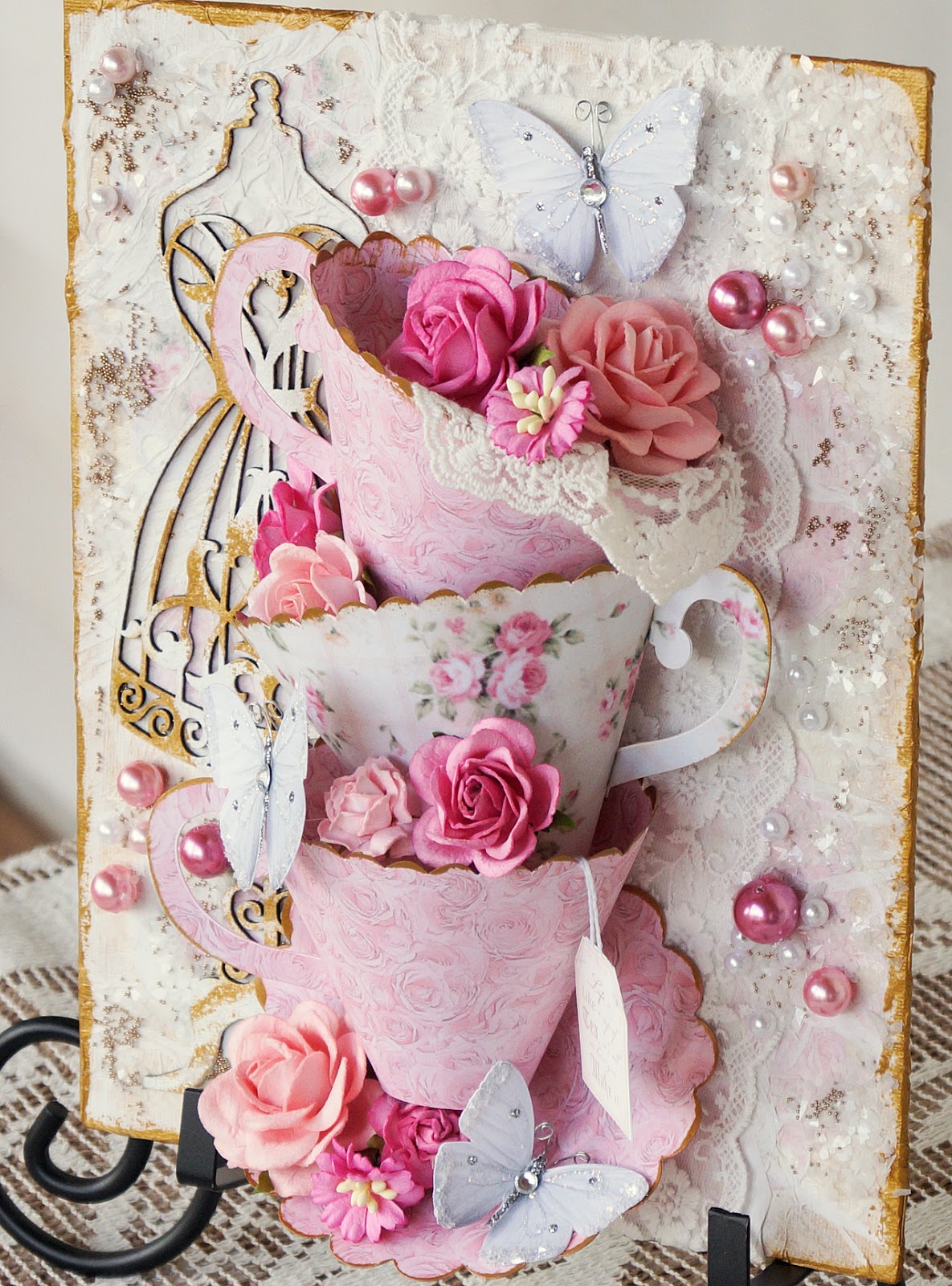 Terry's Scrapbooks: Reneabouquets 3D Tea Cup Canvas Design Team Project ...