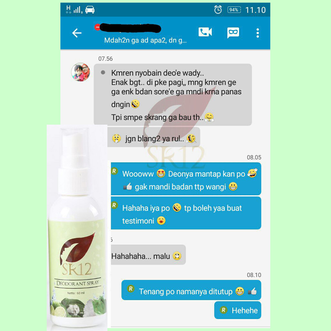 Testimoni Customer Setia Deodorant Spray SR12 - WA 0878-0878-7448 ...