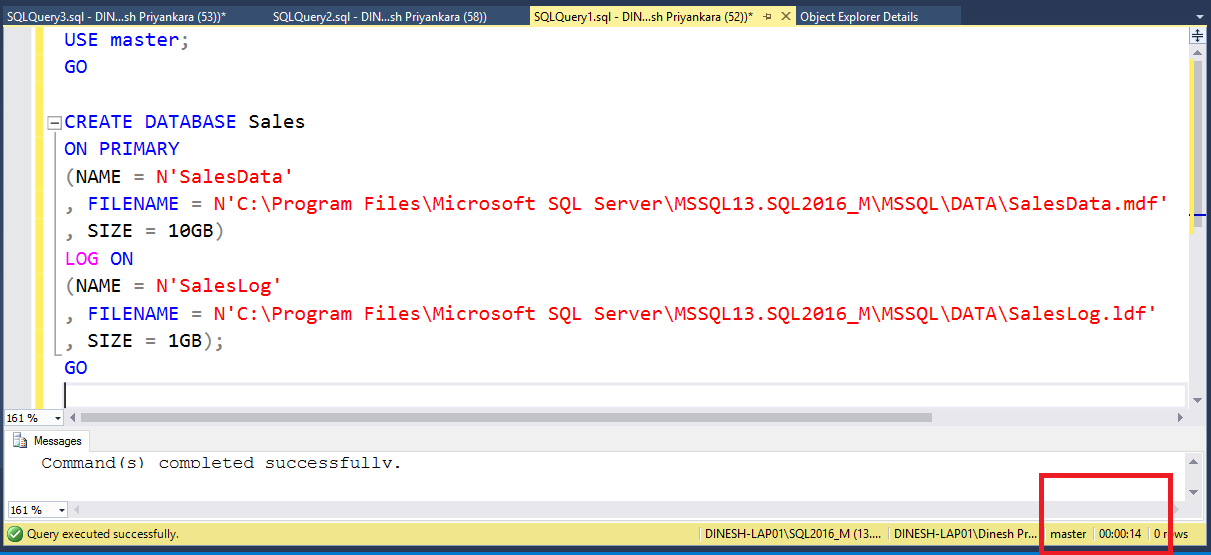 Dinesh's Blog :::: Being Compiled ::::: How to create a large database in seconds - SQL Server ...