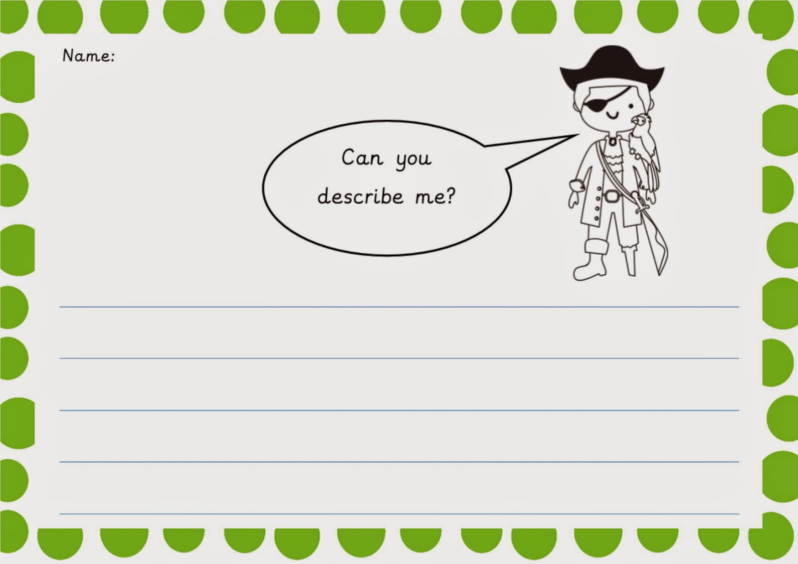 Simply Kids Learning: Pirates Writing Sheet- Free Teaching Resource