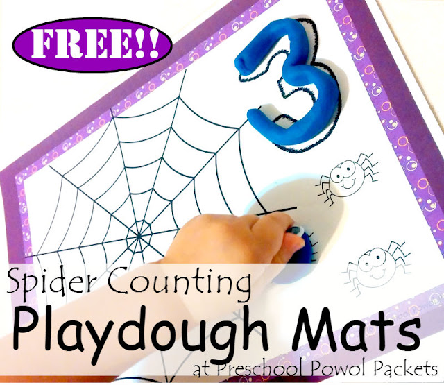{FREE} Preschool Spider Counting Playdough Mats | Preschool Powol Packets