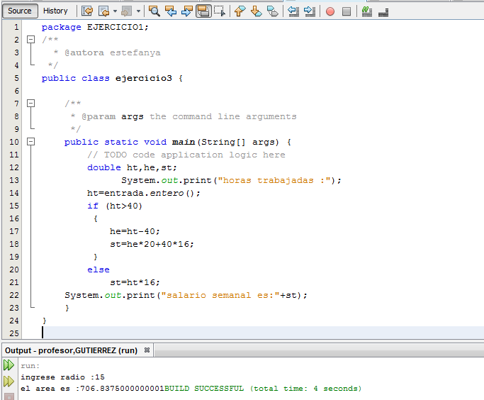 ejercicios en pseint y java