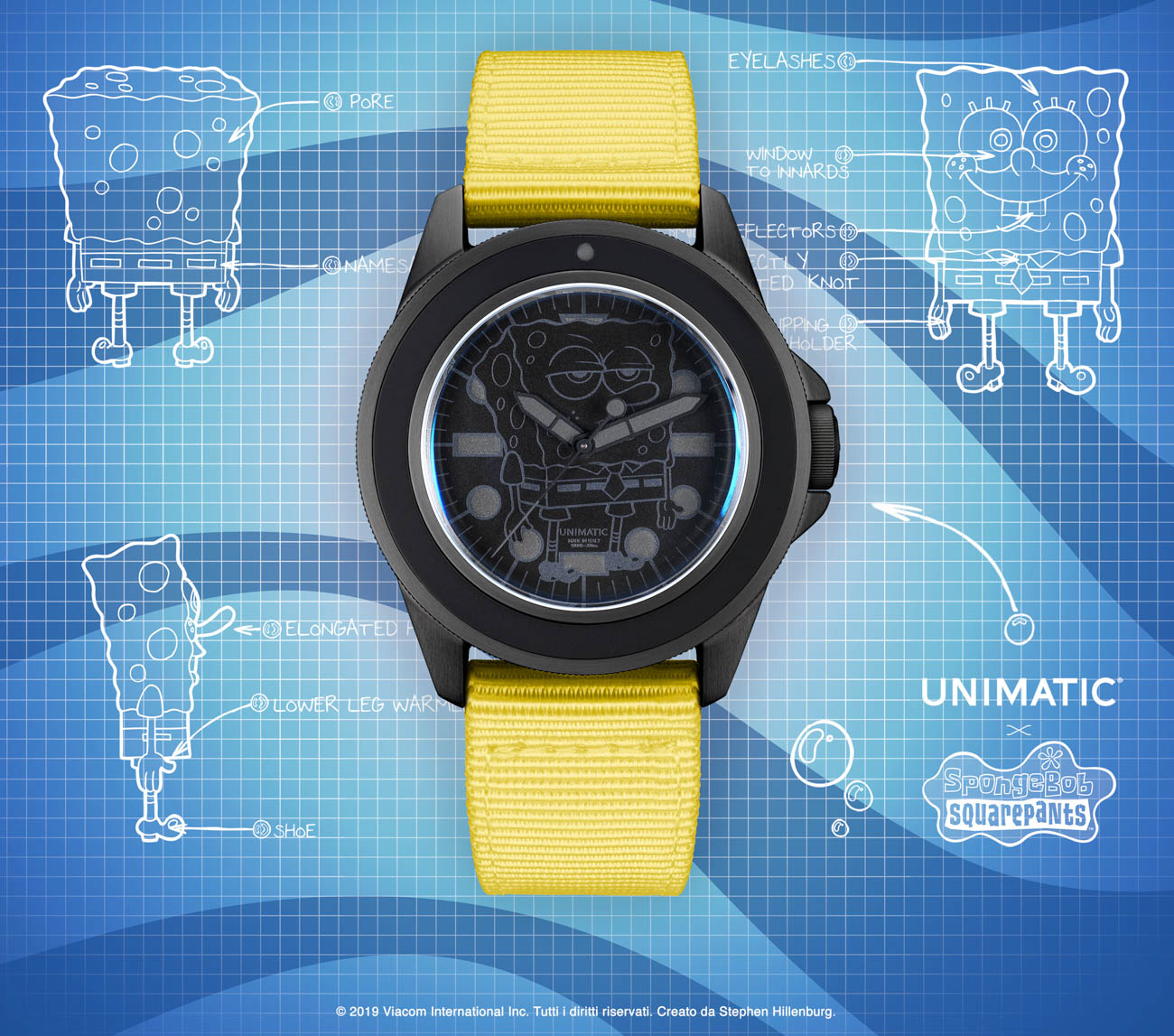 NickALive!: Unimatic Announces Highly Limited Edition SpongeBob U1-SS Watch