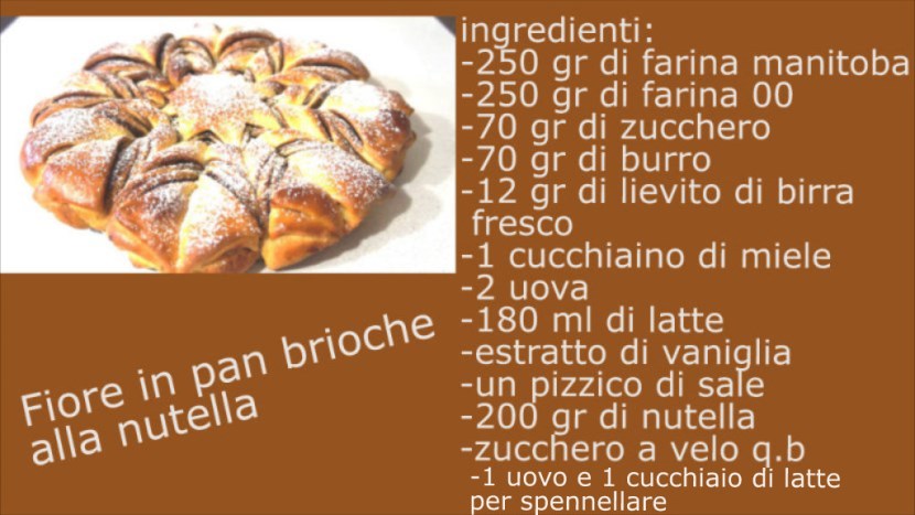 Fiore in pan brioche alla nutella - Nutella brioche flower bread recipe