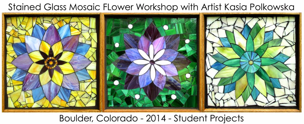 Classes Archive: Stained Glass Mosaic Flower Workshop