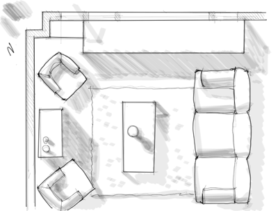 Interior Design Rendering: How to draw shadows on a floor plan