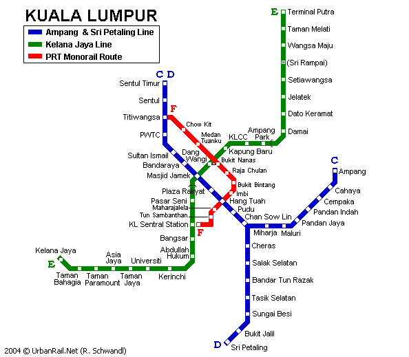 Map of Kuala Lumpur, Malaysia