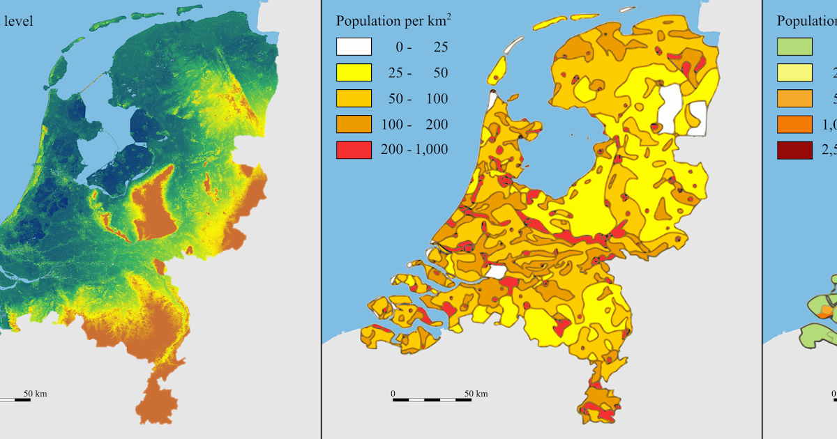Land of the Rising Water: Elevation and population density 1900/1950 ...