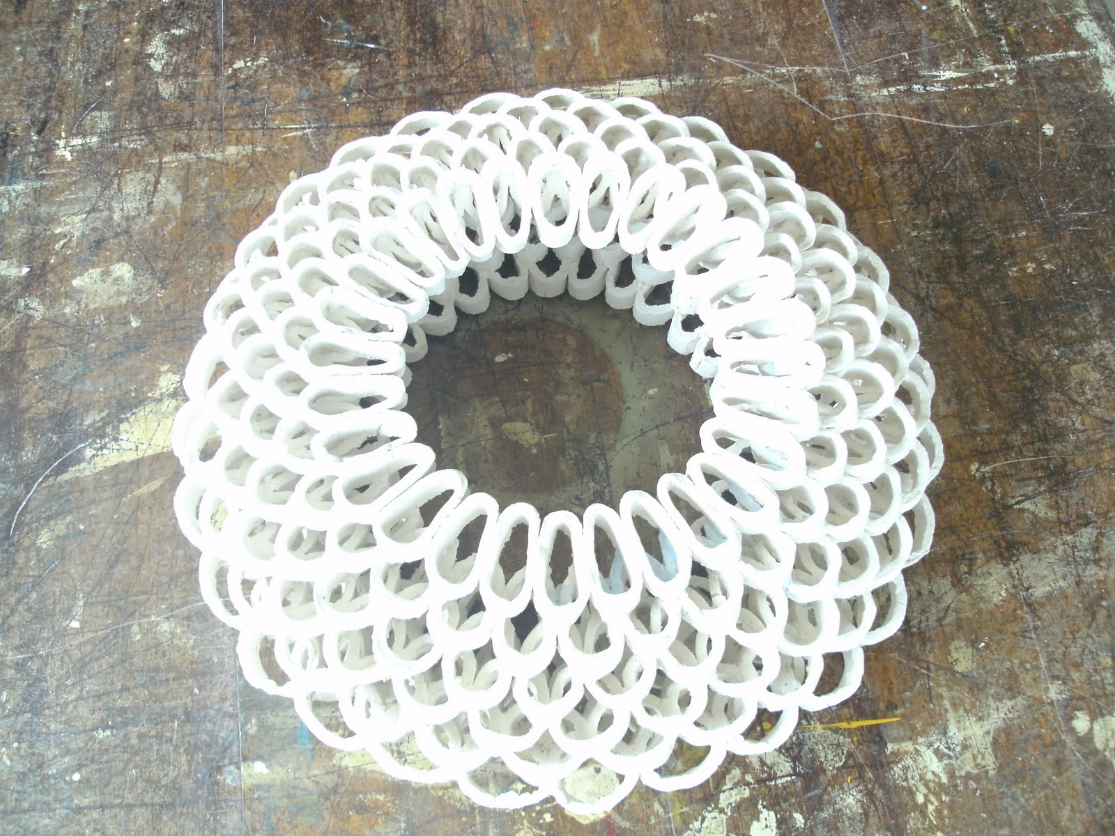 Ruth Harrison Ceramics: Nick's very large loopy sculpture/light