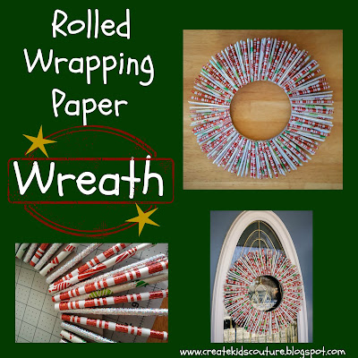 Create Kids Couture: 11th Day of Christmas: Rolled Wrapping Paper Wreath