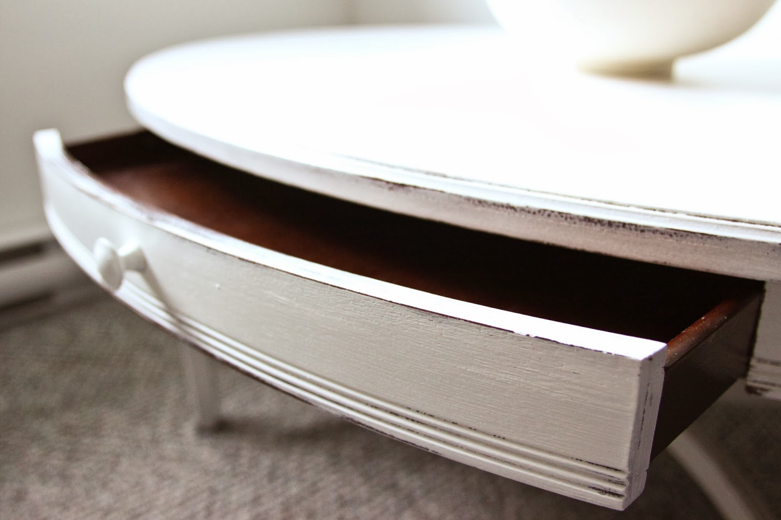 sweet tree furniture: oval coffee table with drawer