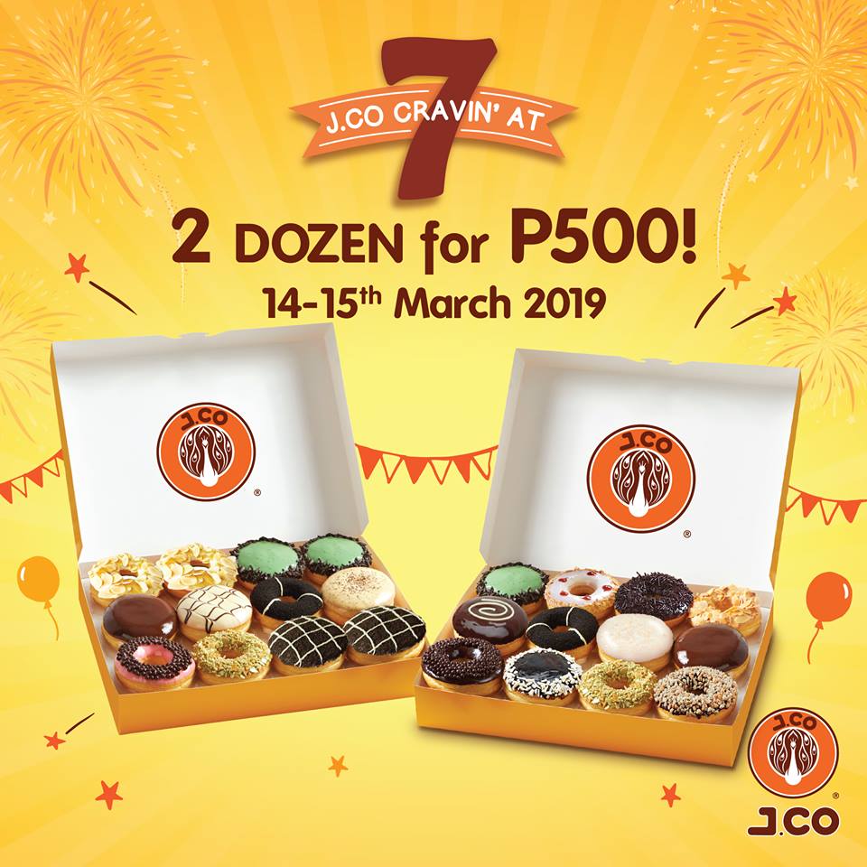 Manila Shopper: J.Co 7th Anniv Buy1 Get1 Dozen Promo: March 14-15 2019