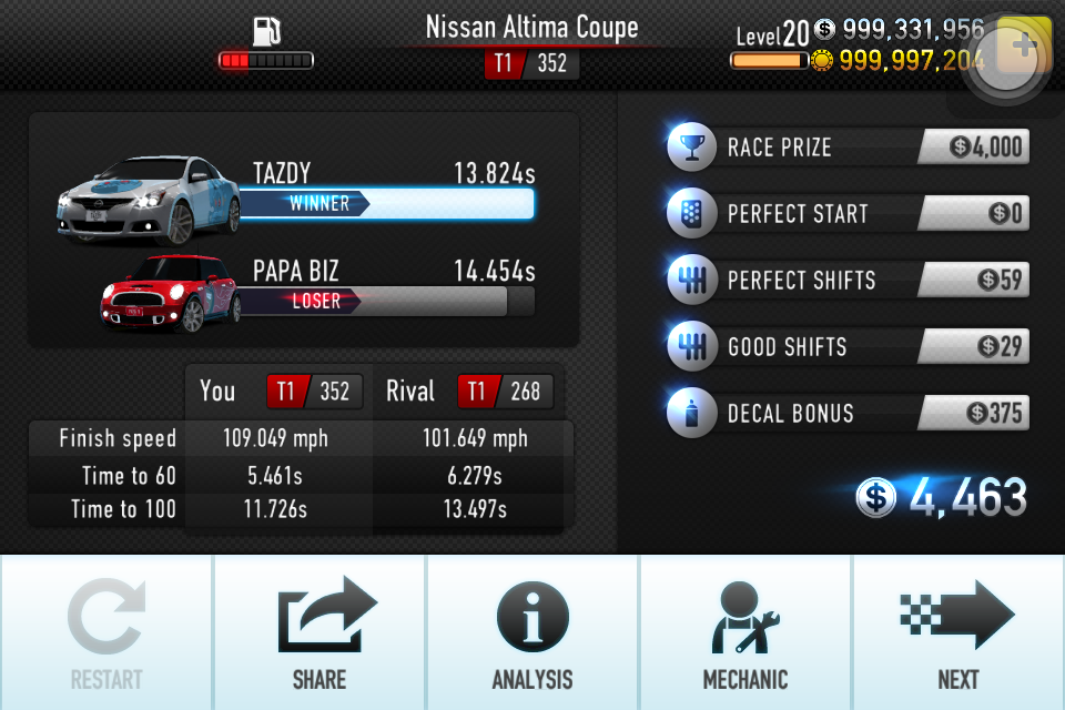 T-M เรื่อยเปื่อย: CSR Racing : Car Upgrade & Boss Car Tier 1