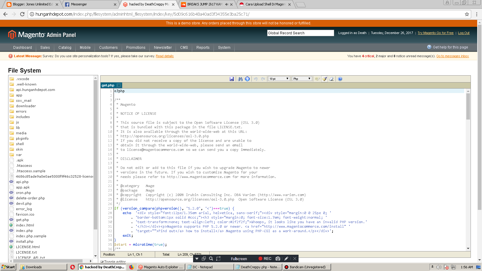 Tutorial Cara Memasang Shell Backdoor Di Magento - Jones Unlimited Edition