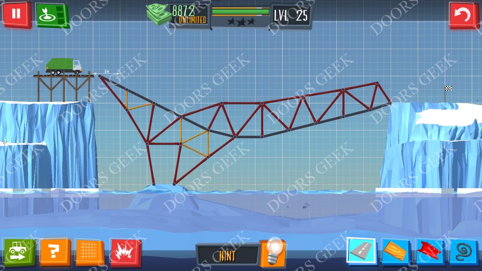 Build a Bridge! Level 25 Solutions ~ Doors Geek