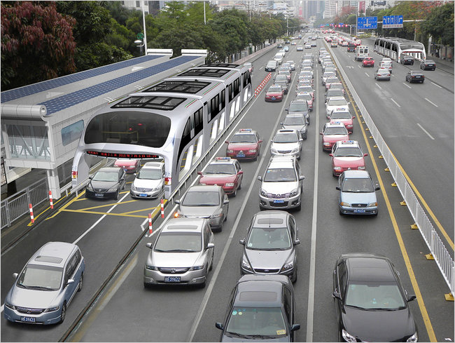 Blue Cheese Nation: China's New Straddling Bus, Transportation Innovation