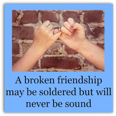 MTIS: A broken friendship may be soldered but will never be sound