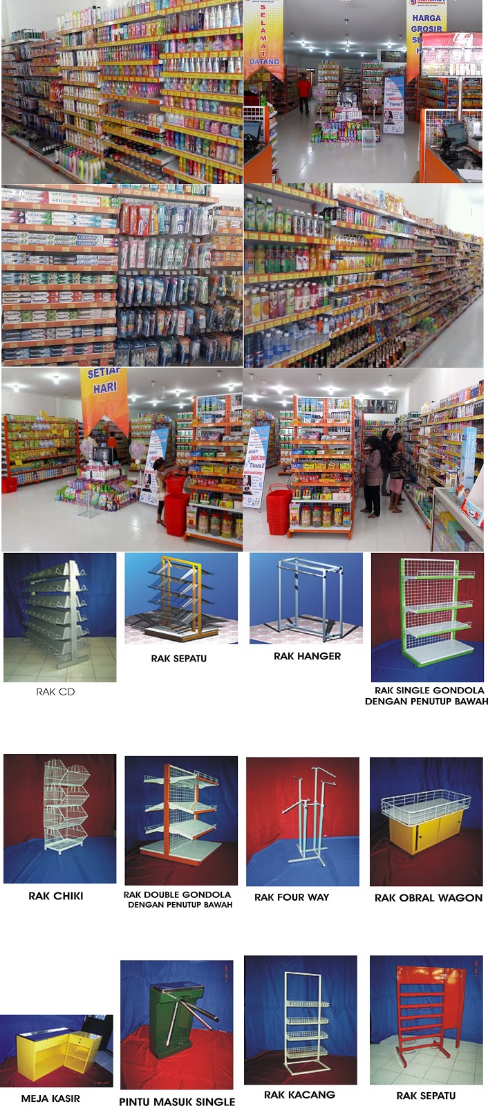 rak gondola minimarket super: Rak Minimarket, Rak Supermarket, Rak ...