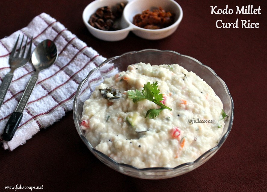 Varagu Arisi Thayir Sadam | Kodo Millet Curd Rice | Millet Recipes ...
