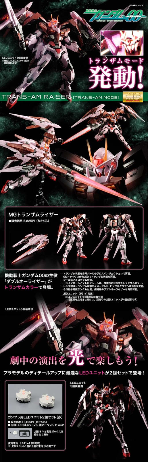 Info: MG 1/100 Gundam 00 Raiser Trans Am Mode (Limited Edition)