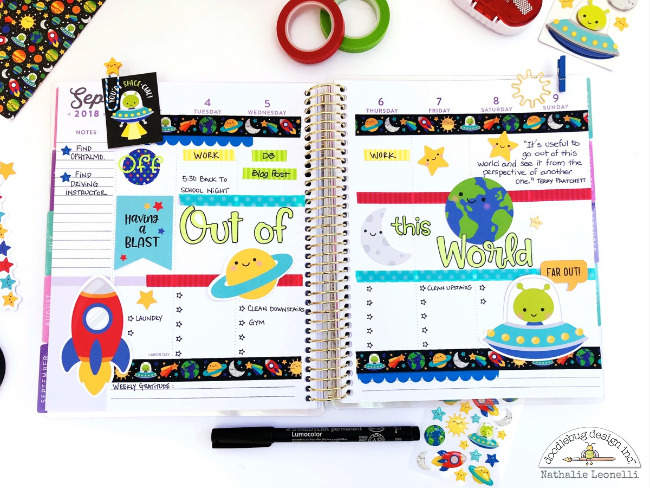 Doodlebug Design Inc Blog: Out Of This World Planner Spread | with Nathalie