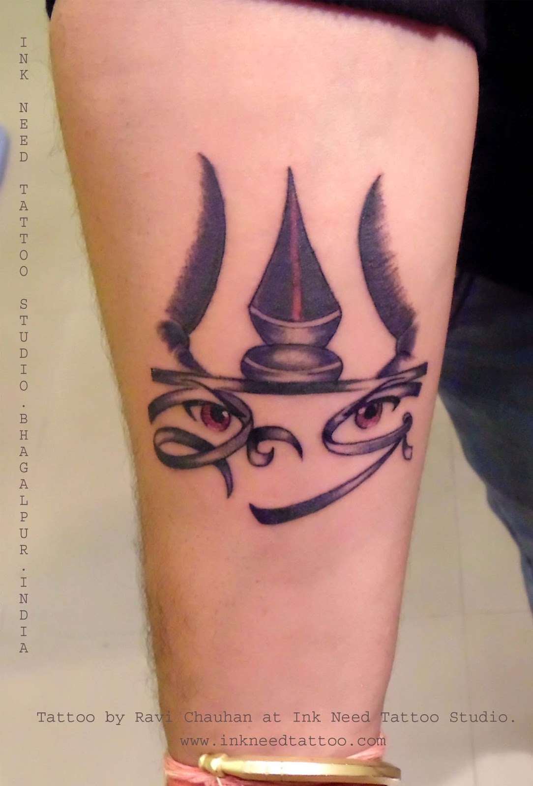 INK NEED TATTOO STUDIO, BHAGALPUR: rudra tattoo with trishul.