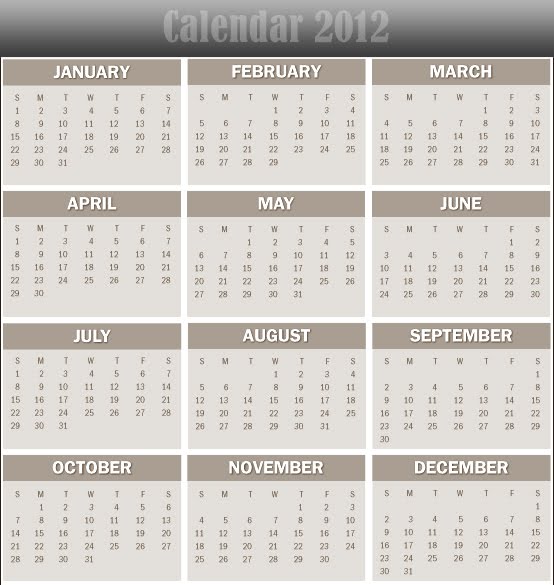 Download 2012 printable calendar - Awesome Wallpaper