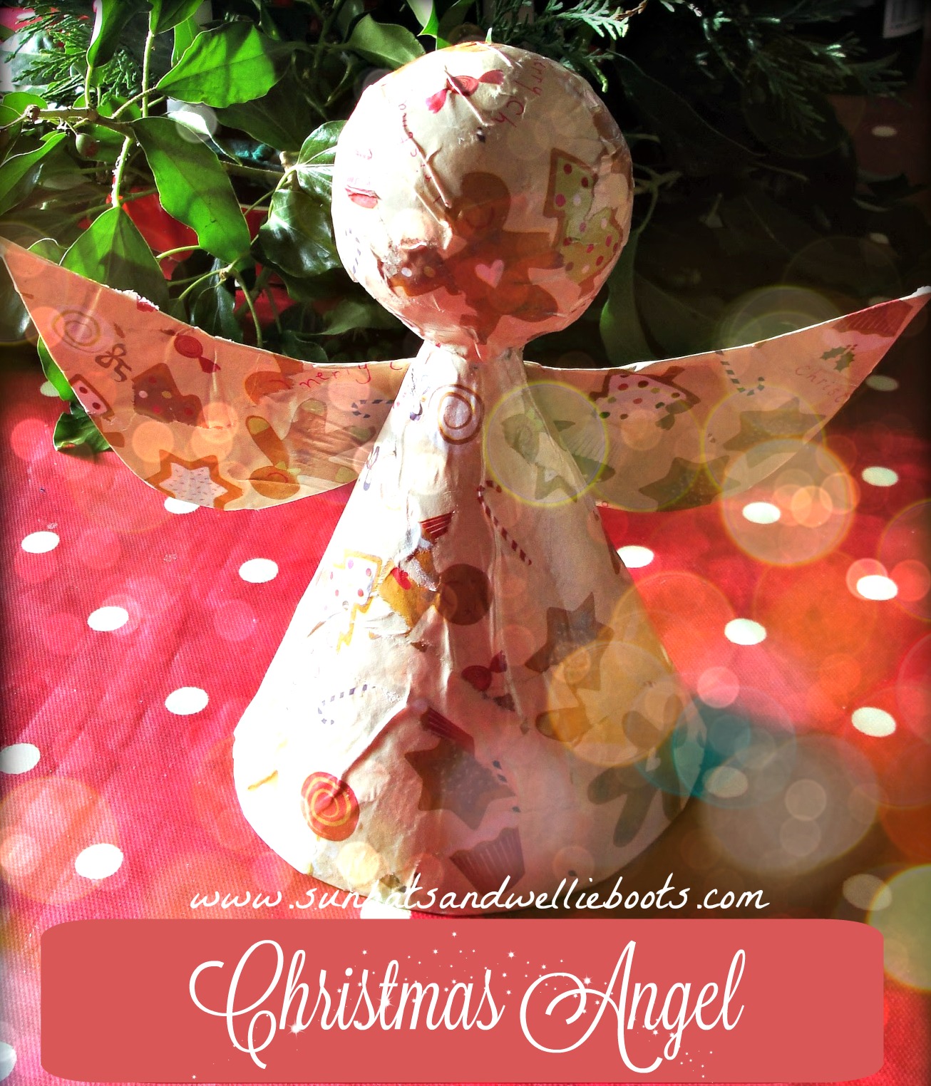 Sun Hats & Wellie Boots: Christmas Angel - made from just 2 recycled items