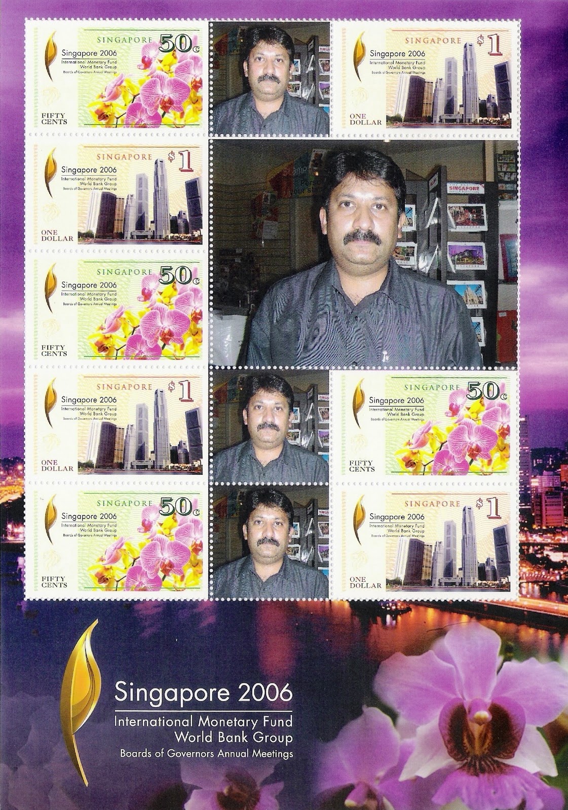 Se-tenant Stamps of India: MY STAMP of Singapore