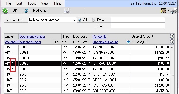 How to know the cash receipt or payment document is voided in Dynamics GP